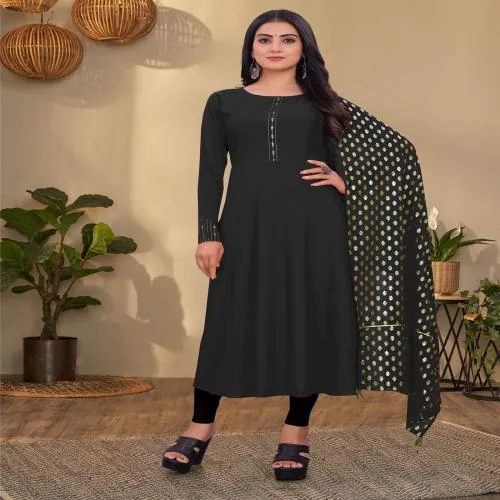 Buy Vrushi's Fashion Elegance Redefined: Women's Crepe Anarkali Kurti ...