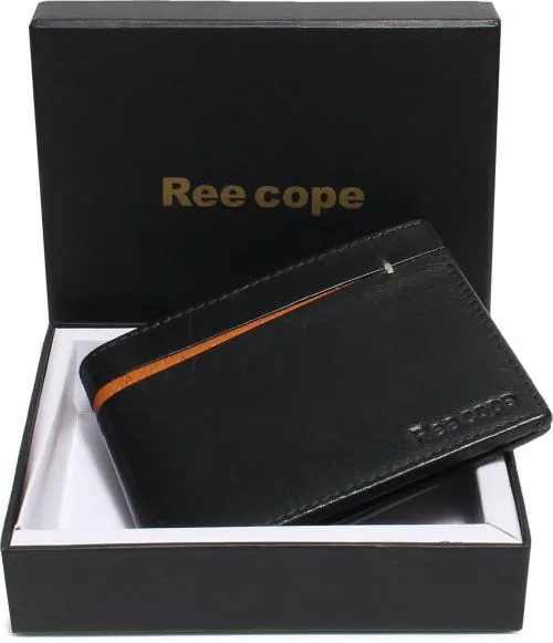 Buy Ree Cope Black Genuine Leather 8 Card Slots Men and Boys RFID ...