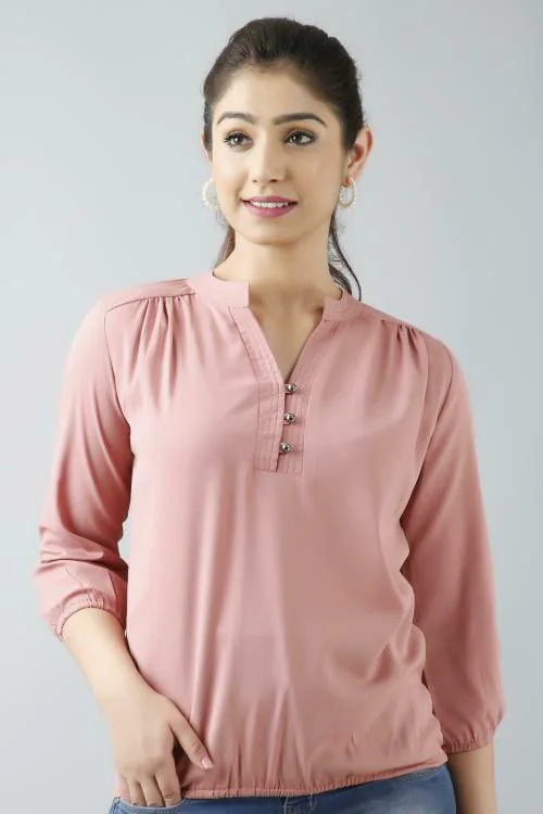 Buy Fab Star Women Pink Solid Viscose Rayon Tops Online at Best Prices ...