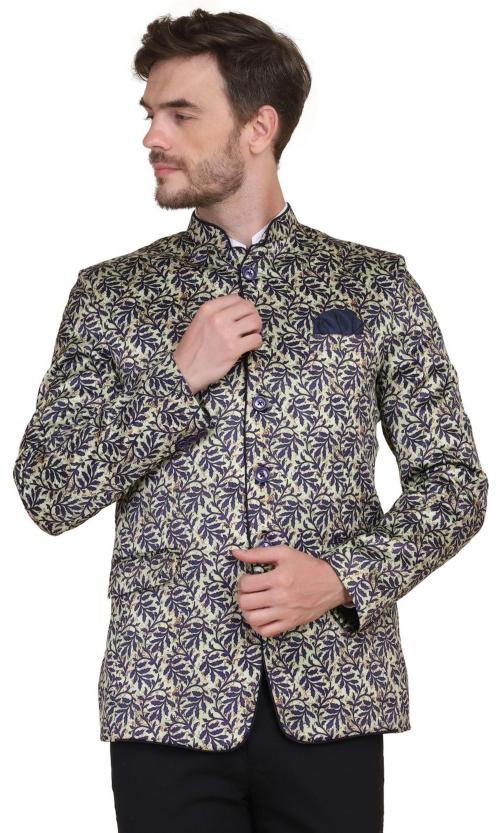 Buy TAHVO Men Green Printed Satin Blend Suit Set (size 36) Online at ...