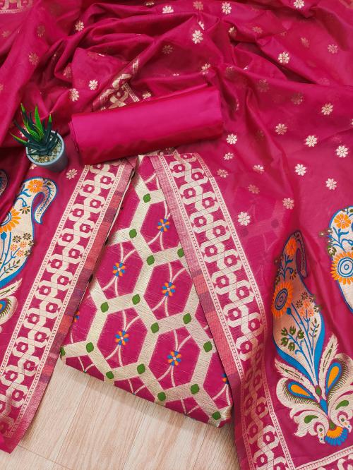 Buy Leeli Peeri Designer Womens Cotton Silk Salwar Suit With Matching ...