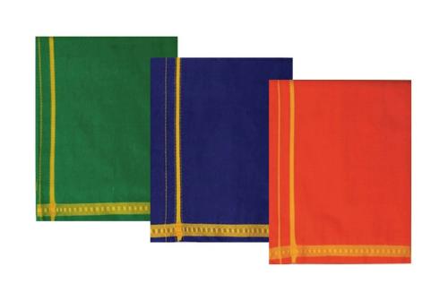 Buy TAVASU Pentex Swamy 02m Colored Cotton Dhoti -Pack of 03 Dhotis of ...