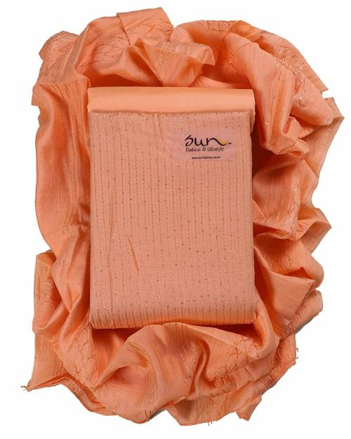 Buy Sun Fashion and Lifestyle Women Peach Thread Work Cotton Silk ...