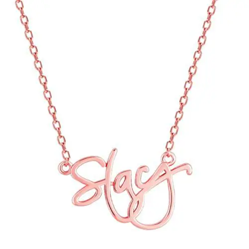 Buy Giva Sterling Silver Rose Gold Slay Necklace For Women Online at ...