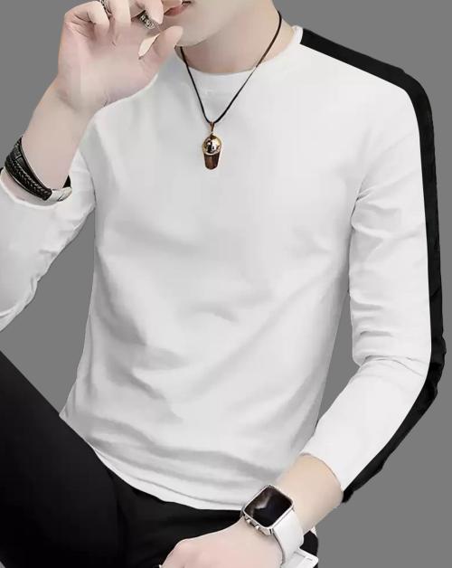 Buy FastColors Black Round Neck Full Sleeve T-Shirt Online at Best ...