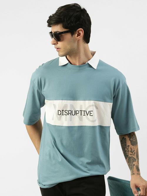 Buy Maniac Mens Printed Polo Neck Half Sleeve Denium Blue Cotton Slim ...