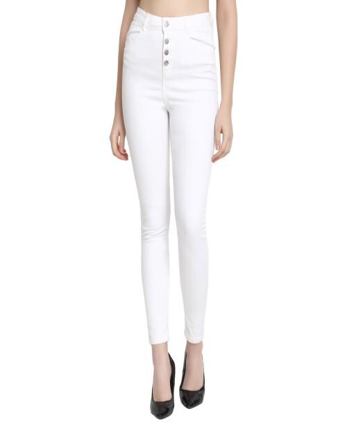 Buy Guti Womens Mid Rise Ankle Length Off White Skinny Jeans Online at ...