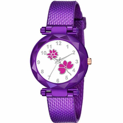 Buy KIROH Analogue Flower Designer Dial PU Strap Watch for girls and ...