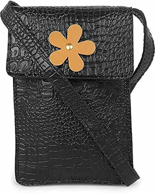 Buy ROVOK Black Croco PU and Polyester Handbag l water resistant l ...