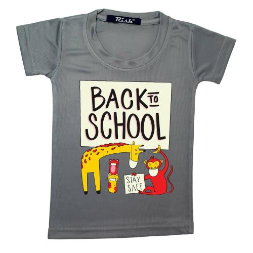 Buy Rish Boys And Girls Grey Printed Polyester T-Shirt Online at Best ...