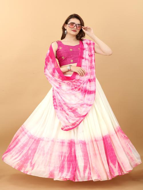 Buy Neel Art Womens Silk Georgette Fabric Lehenga Choli Set - Pink With ...