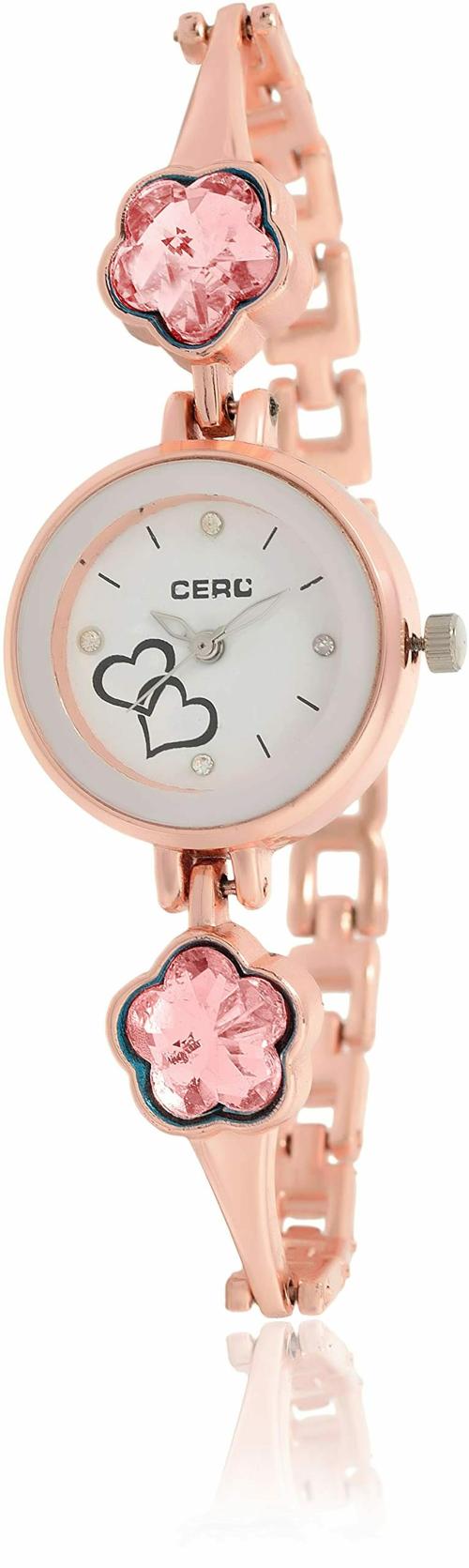 Buy CERO CE0701-RG-P Analog White Dial And Rose Gold Strap Watch For ...