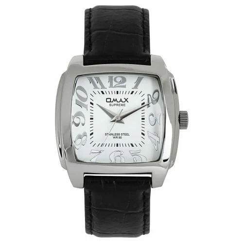 Buy OMAX Analog Black Watch white Dial With Black Strap for Men - SS311 ...