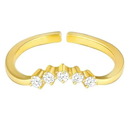 Buy Giva Sterling Silver Adjustable Gold Eternity Ring Online at Best ...