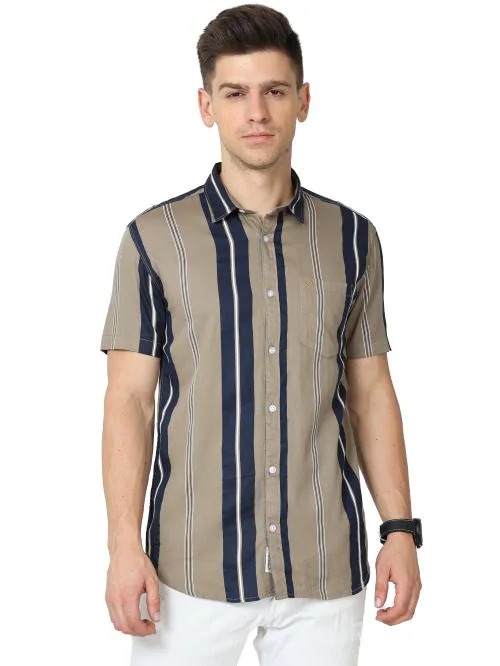 Buy Live's Passion Casual Formal Striped Printed Half shirts for Men ...