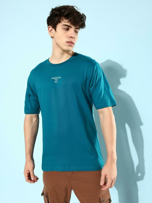 Buy Difference of Opinion Blue Graphic Oversized T-Shirt Online at Best ...