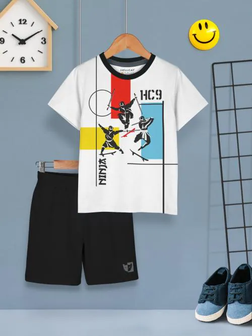 Buy HELLCAT Boys Dress Clothing Set Combo with Tshirts & Shorts - Pack ...