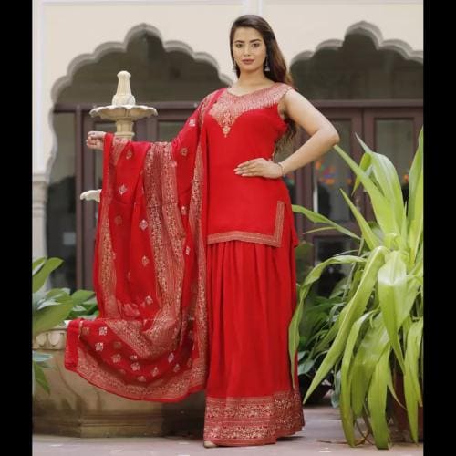 Buy BABA KURTI Women Viscose Rayon Ethnic Top Skirt Set Online at Best ...