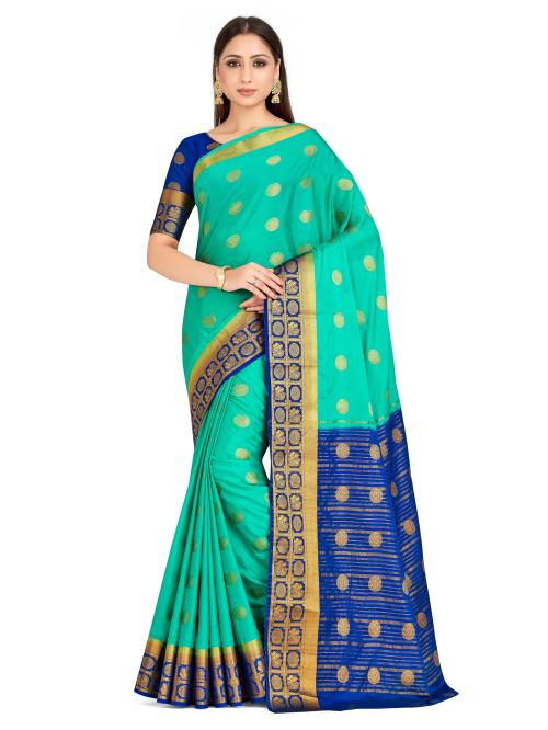 Buy Mimosa Mysore Silk Style Crepe saree Color : Green (4631-2607-2D-RM ...