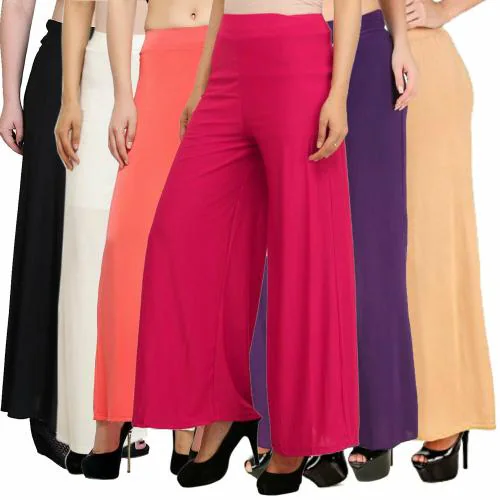 Buy Pixie Lycra Straight Fit Palazzo for Women / Girls Combo (Pack of 6 ...
