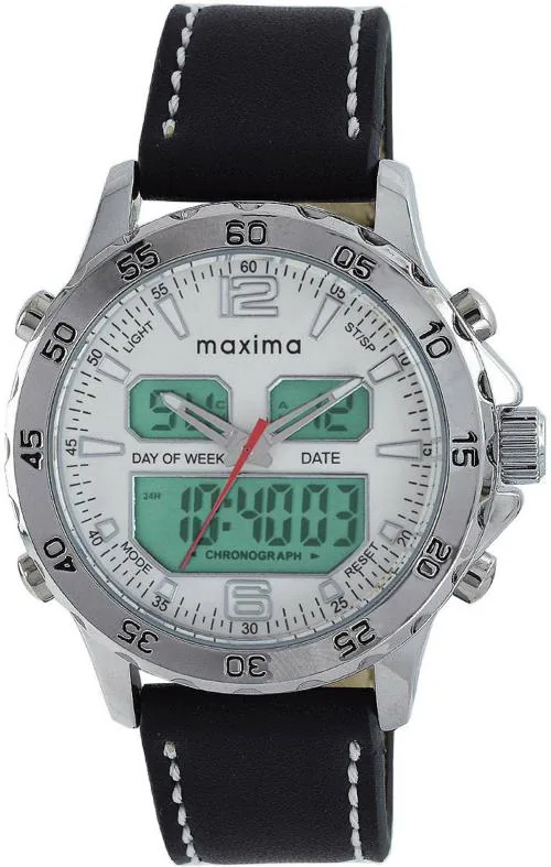Buy Maxima Analog White Dial Black Strap Watch For Men (59352LMAN ...