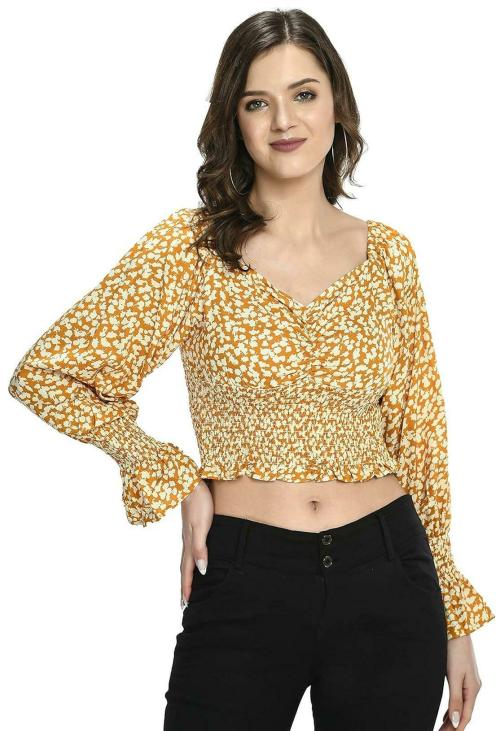 Buy Shiva Trends Womens Yellow Rayon Crop Top Top-SV-121-TOP-YLW-M Online at Best Prices in ...