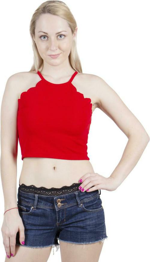 Buy GAURGEOUS Women Cotton Fabric Solid Red Color top For women Online ...