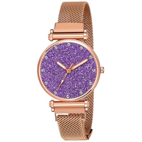 Buy Talgo Analogue Purple Dial and Rosegold Magnet Strap Wrist Watch ...