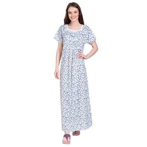 Buy Redglo Women's Cotton Printed/Maxi/Night Wear/Stylish Nighty ...