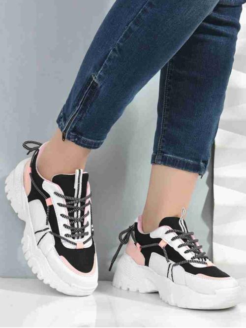 Buy Mr. Wonker Women Colourblocked Designer Sneaker Shoes (White ...