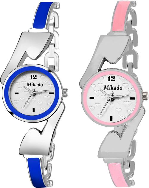 Buy Mikado Analog White Watch With Bracelet For Girls ,Pack Of 2 Online ...