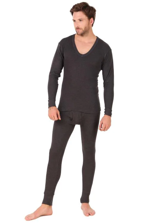Buy Inner Element Men's Thermal Set / Parker Set of V Neck Top + Pant ...