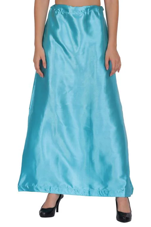 Buy SHIMARI Women Blue Solid Satin Blend Single Petticoat Online at ...