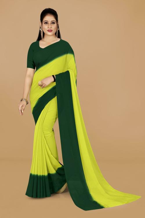 Buy Anand Women Dark Green Solid Georgette Single Saree Online at Best Prices in India - JioMart.