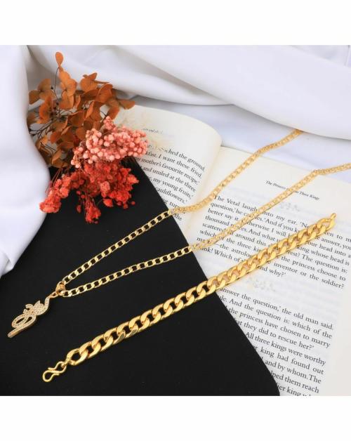 Buy VITA BELLA Fashion Gold Plated Brass Chain Set (Men) Online at Best ...