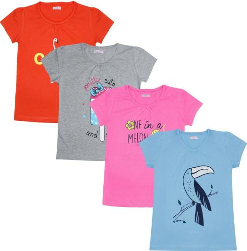 Buy Luke and Lilly pack of 4 Girls Half Sleeve Tshirt Online at Best ...