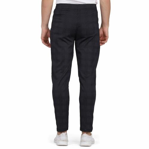 Buy Alvino Men's Checkered Stretchable Lycra Dry Fit Track Pant Black ...