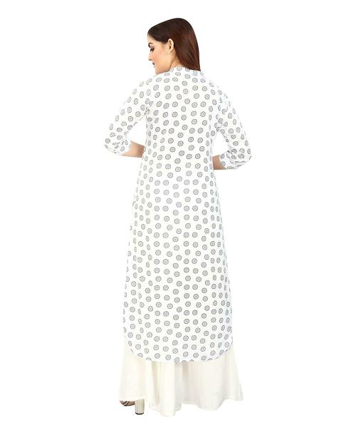 Buy Areum Women White Printed Rayon Kurta (XXL) Online at Best Prices ...