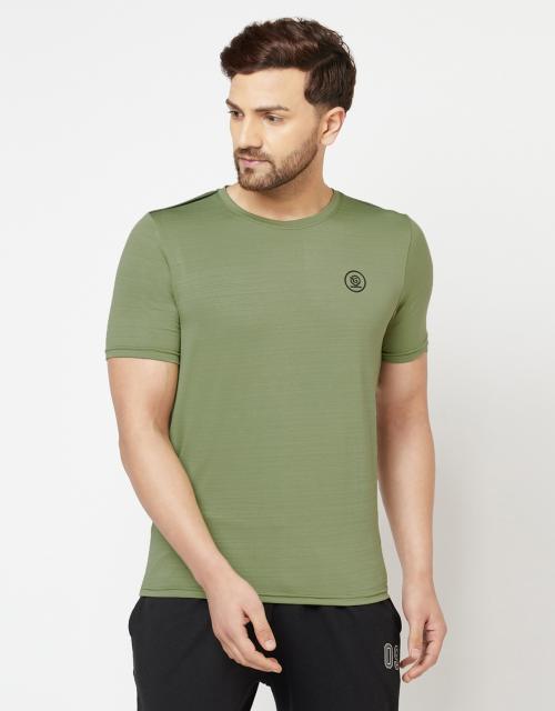Buy Glito Men Solid Olive Polyester Sports T-Shirt Online at Best Prices in India - JioMart.