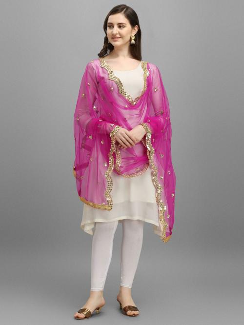 Buy Devangi Women Pink Embellished Net Dupatta Online at Best Prices in India - JioMart.
