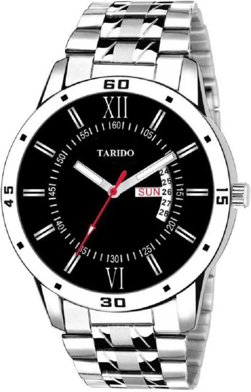 Buy Tarido Analog-Digital Black Dial Silver Strap Watch For Men Online ...