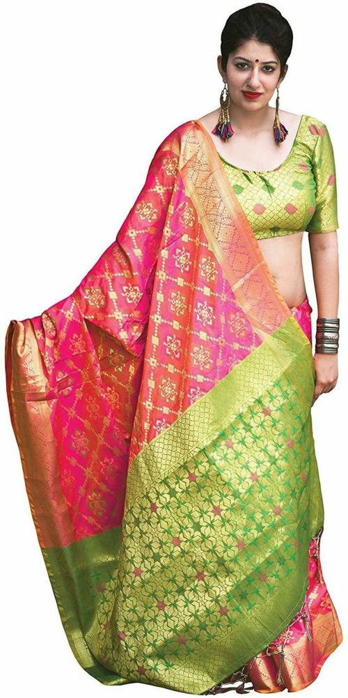 Buy Devangi Women Pink Pure Silk Animal Saree Online at Best Prices in India - JioMart.