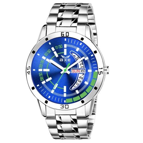 Buy Axe Style Analog Blue Dial Silver Strap Watch for Men (XDD-7034 ...