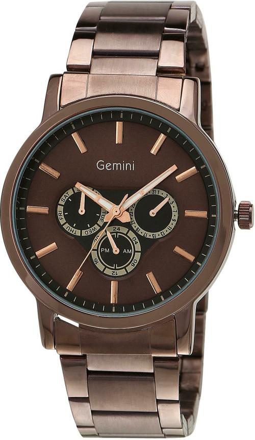 Buy Gemini Analog Brown Dial Brown Strap Watch For Men Online at Best ...
