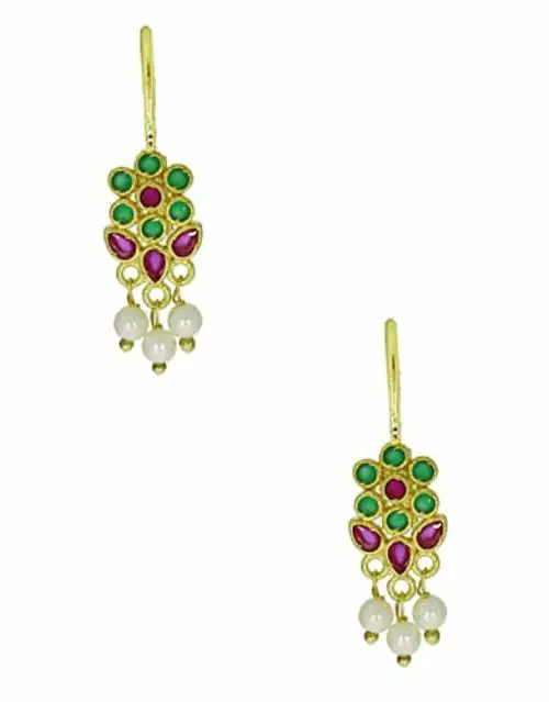 Buy Anuradha Art Jewellery Gold Plated Traditional Bugadi Earrings Traditional Kolhapuri ...