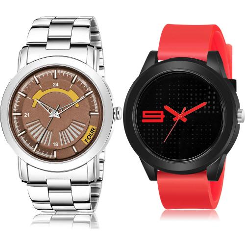 Buy NEUTRON Brand New Analogue Chain And Sports Silver And Red Colour ...