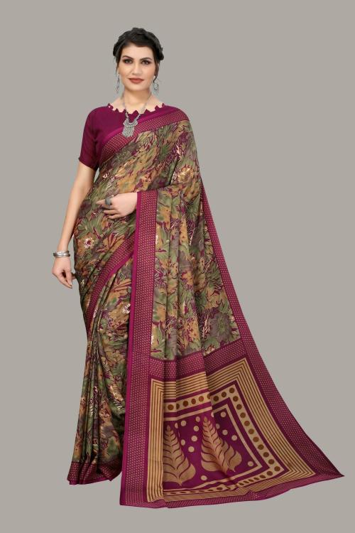 Buy PRIYASHI Women Multicolor Floral Print Georgette Daily Wear Saree ...