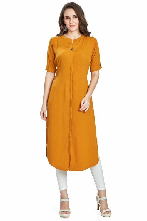 Buy nioni Women Straight Fashionable Round Neck kurta with Folded ...