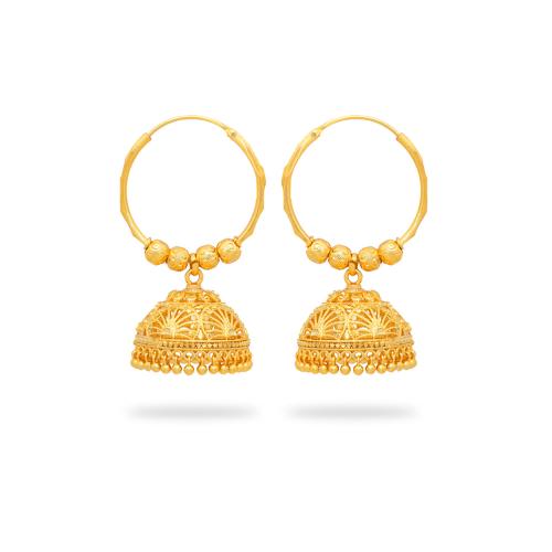 Buy arch fashion Traditional Gold Platted Bali Jumkhi Earring ERG1625 Online at Best Prices in ...