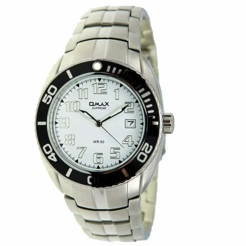 Buy OMAX Analog Silver Watch white Dial With Silver Strap for Men ...